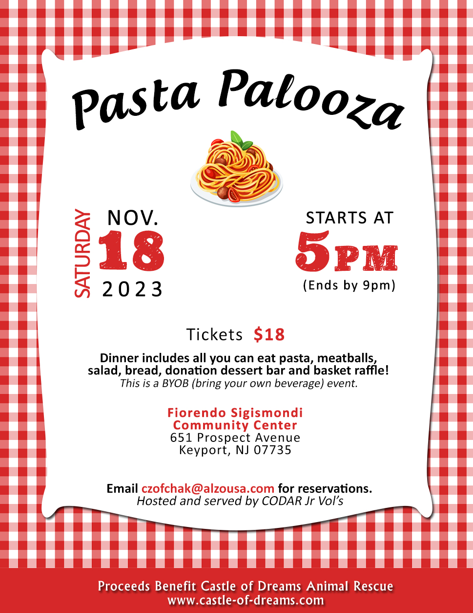 Pasta Palooza! – Castle of Dreams Animal Rescue
